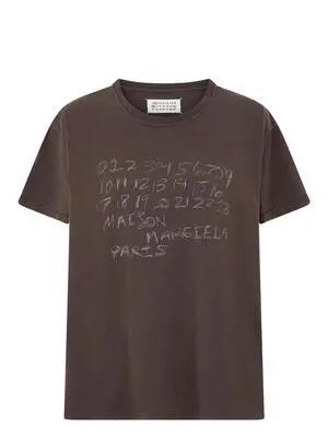 MAISON MARGIELA Numerical Printed Cotton-jersey T-shirt - Brown