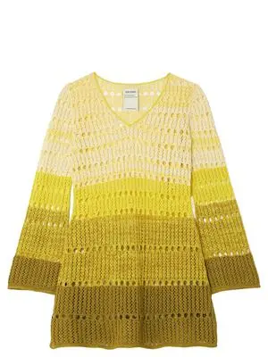 Escvdo Mishi Ombré Knitted Mini Dress - Yellow
