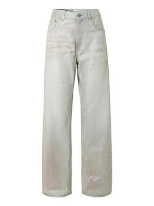 HAIKURE Bonnie Glam Glittered Straight-leg Jeans - Blue