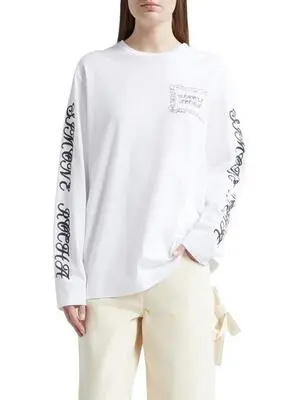 Simone Rocha Pillowcase Logo Print Long-sleeve T-shirt - White/black