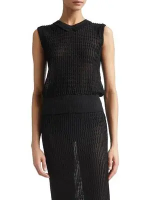 MAISON MARGIELA Sleeveless Knit Top - Black