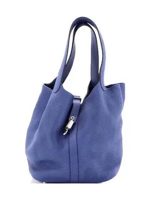 Hermès Picotin Lock Bag Clemence Mm - Blue
