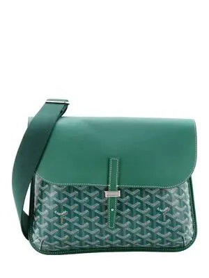 GOYARD Coursier Messenger Bag Coated Canvas And Leather - Green