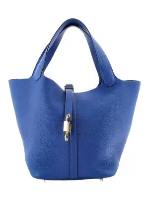HERMES Picotin Lock Bag Clemence Mm - Bleu France