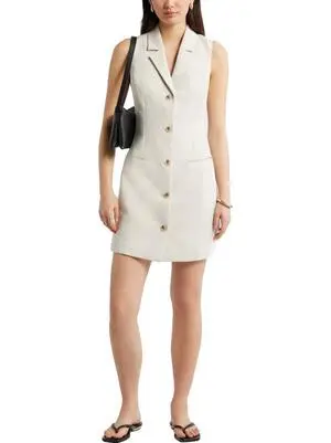 OPEN EDIT Sleeveless Blazer Dress - Beige Pumice