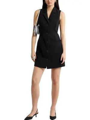 OPEN EDIT Sleeveless Blazer Dress - Black