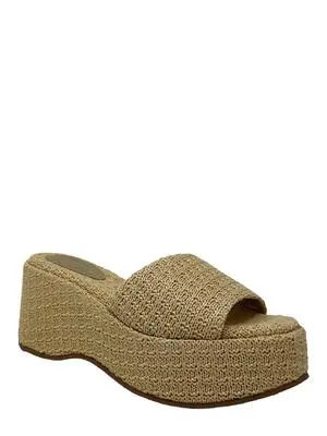 SHU SHOP Ivy Platform Slide Sandal - Natural Woven