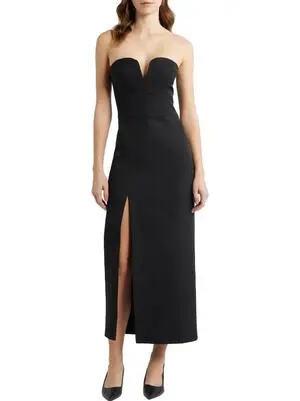 FREEMARKET Sweetheart Neck Strapless Dress - Black