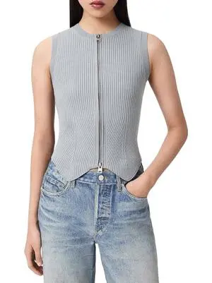ALLSAINTS Cruz Rib Knit Sweater Vest - Steel Blue