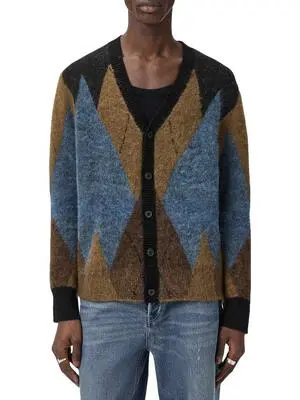ALLSAINTS Beam Geo Pattern Cardigan - Cider Brown