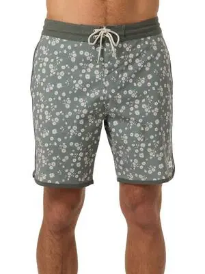 O'Neill Cruzer Stripe Scallop Board Shorts - Mulled Basil
