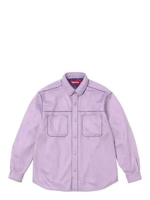Supreme Faux Suede Snap Shirt - Purple
