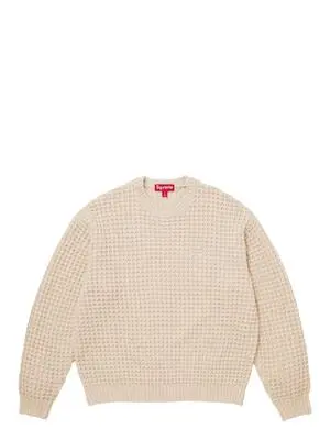 Supreme Small Box Waffle Sweater - Cream