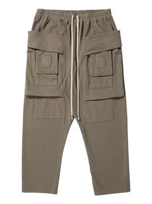 Rick Owens Crotch Cargo Cropped Drawstring Pants - Brown