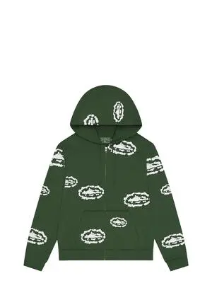 DENIM TEARS X Cortiez Island Wreath Zip Hoodie - Green