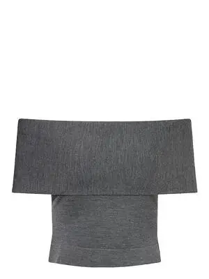 Simkhai Callahan Off-shoulder Wool Top - Grey Melange