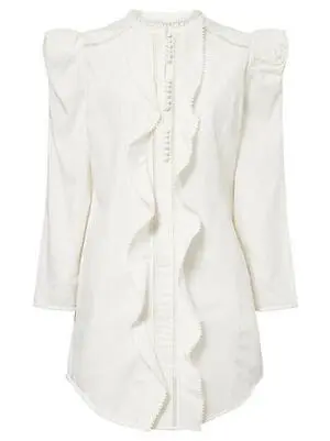 Isabel Marant Chantalga Broderie Mini Dress - White