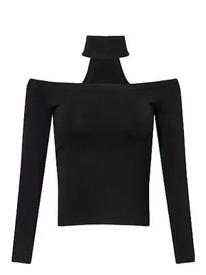 Simkhai Lila Off-shoulder Stretch-knit Top - Black