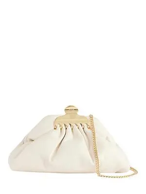 Marc Jacobs The Glam Small Claw Clip Leather Clutch Bag - Ivory