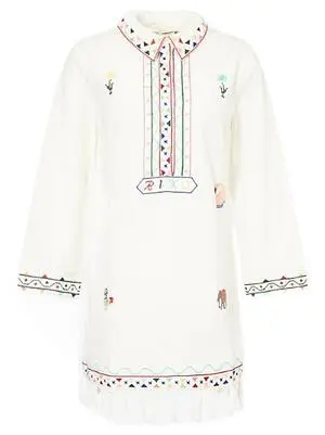 Rixo Astoria Embroidered Mini Dress - Wildling Embrdy Cream