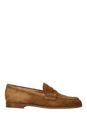GIANVITO ROSSI Georgie Suede Loafers - Mid Brown