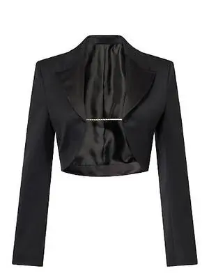 Alaïa Wool Tuxedo Bolero With Peak Lapels - Noir Alaia