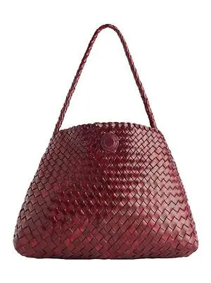Dragon Diffusion Santa Maria Woven-leather Top-handle Bag - Bordo