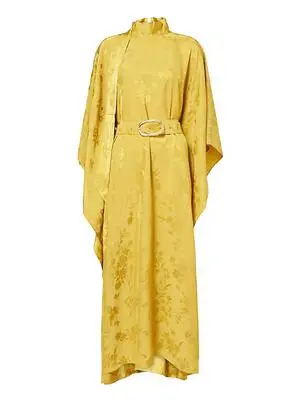TALLER MARMO La Luna Floral Jacquard Woven Kaftan - Amber