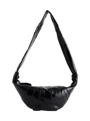 LEMAIRE Medium Croissant Coated-cotton Shoulder Bag - Black