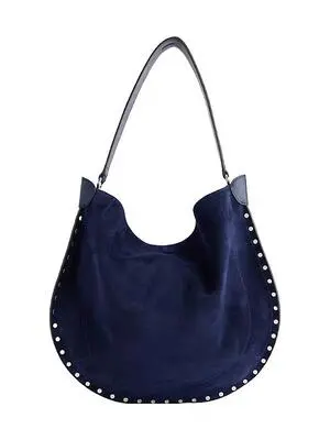 Isabel Marant Oskan Hobo Soft Suede Shoulder Bag - Dark Midnight