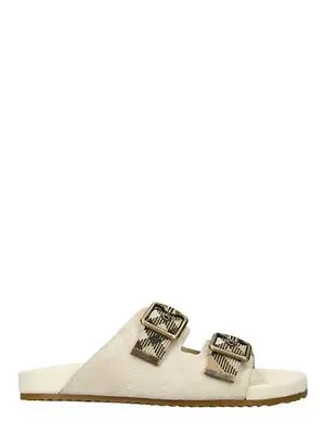 Burberry Urchin Suede Sandals - Beige Comb