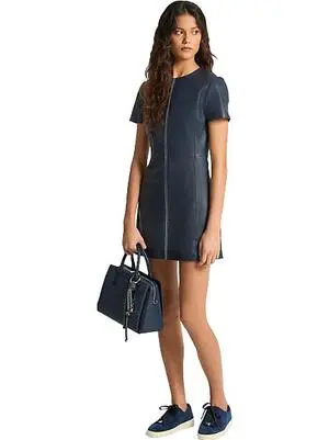 Michael Kors Leather Mini Dress - Blue