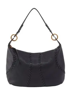 Hobo Opal Leather Shoulder Bag - Black