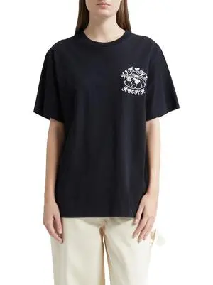 Simone Rocha Dim Sum Logo Print T-Shirt Black/white