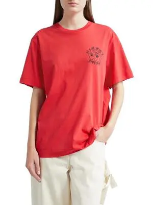 Simone Rocha Dim Sum Logo Print T-Shirt Red/black