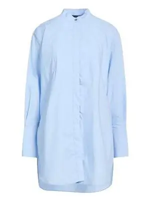 Emporio Armani Long Sleeve Cotton Poplin Shirt - Blue