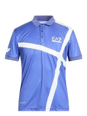 EA7 Polo Shirt Azure Size Polyester, Elastane - Blue
