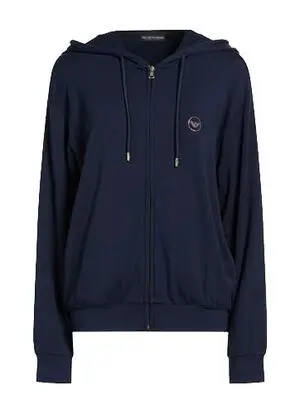 Emporio Armani Viscose Blend Zip-up Sweatshirt - Blue