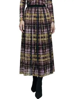 WEST OF Grace Ankle Skirt - Rachael Watercolor Plaid