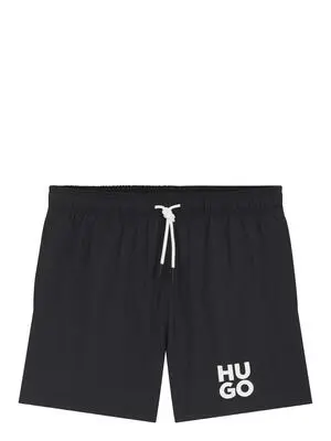 Hugo Printed Quick-dry Swim Short - Black