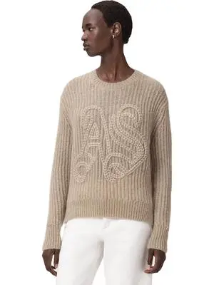 ALLSAINTS Chain Embroidered Pullover - Barley White