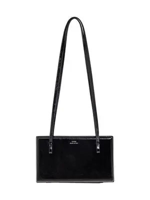 TOTEME Leather Shoulder Bag With Logo - Black