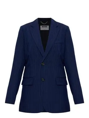Moschino Mixed Fabric Blazer - Navy Blue