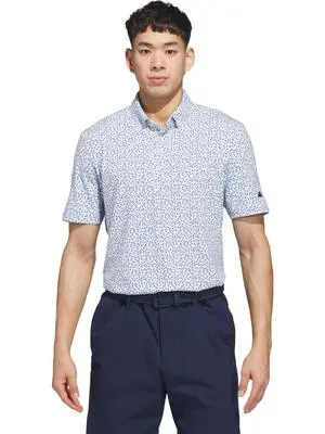 Adidas Ultimate365+ Soft Print Polo Shirt - Crystal Sky / Dusky Petrol