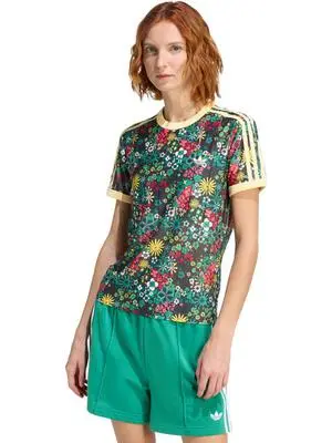 Adidas Originals X Liberty London 3-stripes Tee - Black / Bold Green / Collegiate Green / Eqt Yellow
