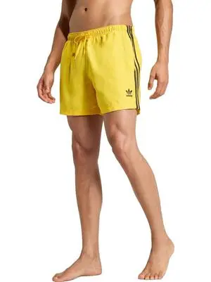 Adidas Adicolor 3-stripes 5-inch Swim Shorts - Eqt Yellow