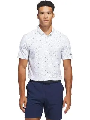 Adidas Ultimate365+ Soft Print Polo Shirt - White / Wonder Sage