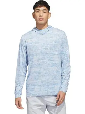 Adidas Printed Lightweight Performance Hoodie - Crystal Sky / Lucid Ray Blue