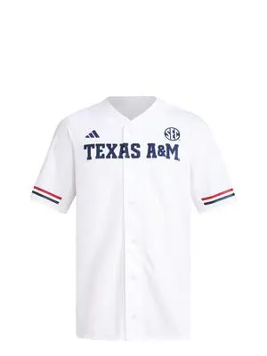 Adidas Texas A&m Full-button Jersey - White