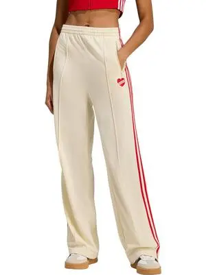 Adidas Firebird Loose Track Pant - Cream White / Better Scarlet